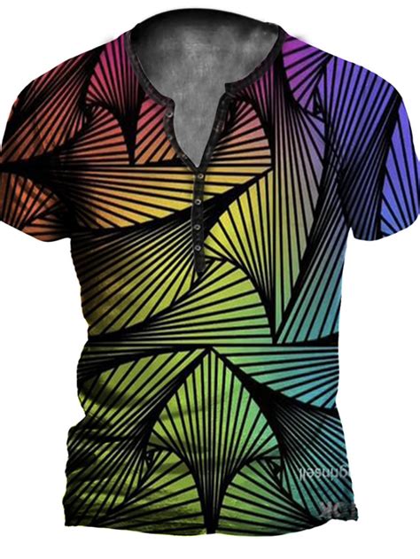 Mens Henley Shirt T Shirt Tee Designer 1950s Summer Short Sleeve