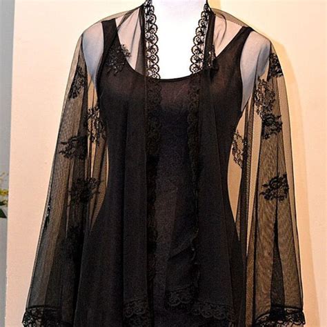 Black Lace Cover Up Sheer Black Robe Heavenly Cardigan