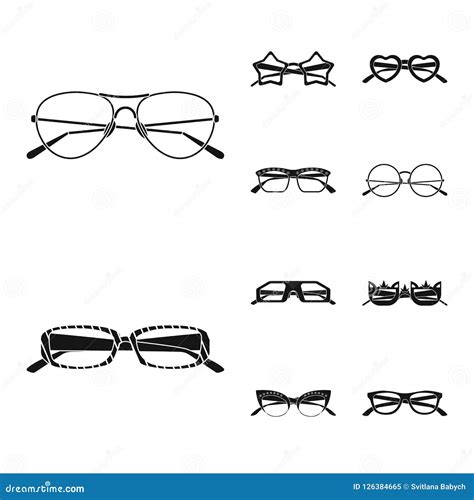 Vector Design Of Glasses And Sunglasses Sign Collection Of Glasses And Accessory Stock Symbol