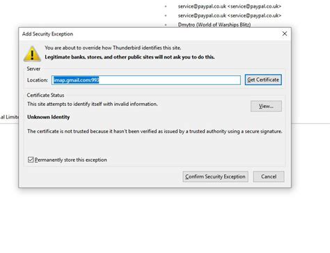 Add Security Exception Message Thunderbird Support Forum Mozilla