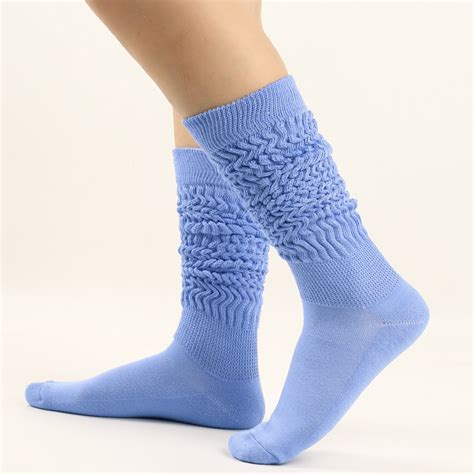 Htnbo Women Slouch Socks 80s 90s Neon Extra Long Scrunch Socks Thick