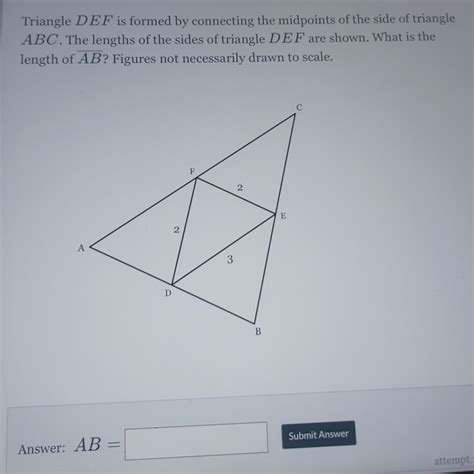 Solved Triangle DEF Is Formed By Connecting The Midpoints Of The Side