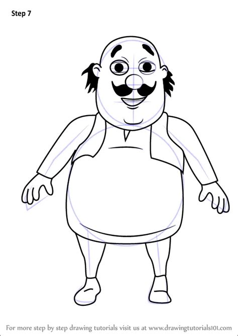Learn How To Draw Motu From Motu Patlu Motu Patlu Step By Step