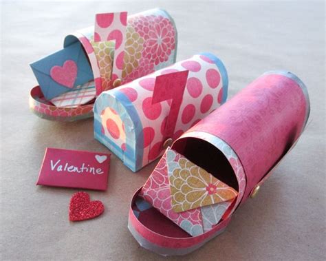 Valentine Papercraft Free Printable Mailbox And Mini Valentines Day