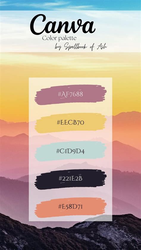 Canva Color Palette Color Palette Cover Template Graphic Design
