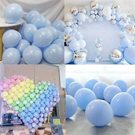 Hellblaue Partyballons Macaron Blaue Latexballons Zur Dekoration Von