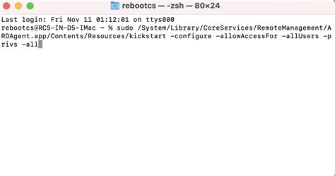 Reboot Computer Services Inc ARD Service Management From Terminal