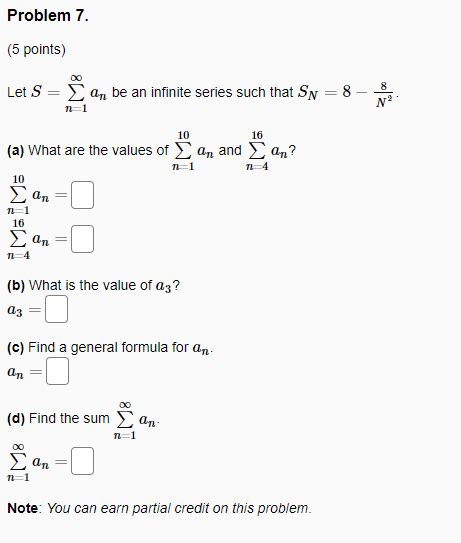 Solved Problem points Let S Σ an be an infinite Chegg com