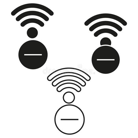 Wi Fi Signal Icons Black Wave Symbols Wireless Connection Concept