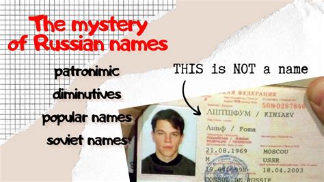 Russian Names Why Are There So Many Variants Of One Russian Name Youtube