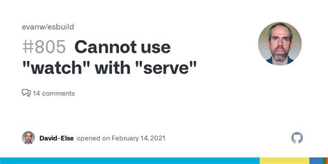 Cannot Use Watch With Serve Issue 805 Evanw Esbuild GitHub