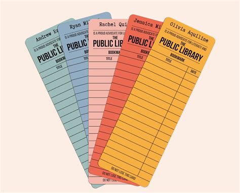 Personalised Reading List Bookmarks Set Bookmark Library Card Reading