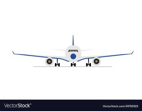 Passenger Airplane Front View Royalty Free Vector Image