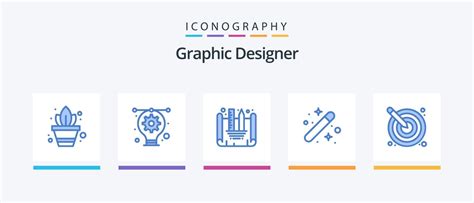 Graphic Designer Blue 5 Icon Pack Including Creative Arrow Creating