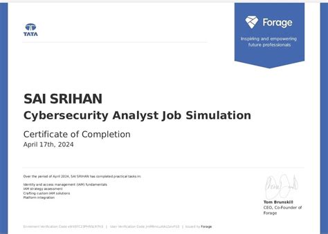 Sai Srihan On Linkedin Cybersecurity Analyst Tcs