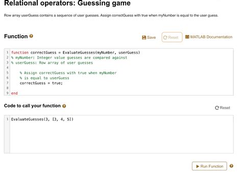 Relational Operators Guessing Game Row Array Userguess Contains