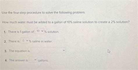 use the four step procedure to solve the following problem how much