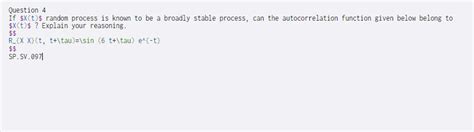 solved question 4 if x t random process is known to be a