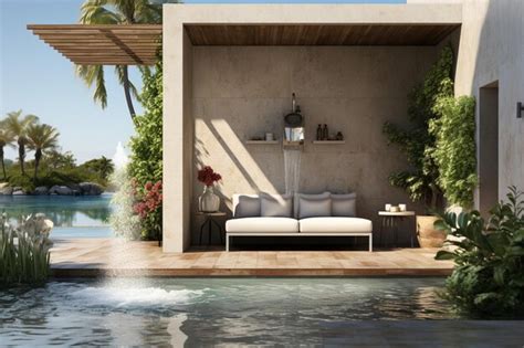 Premium Ai Image Outdoor Shower