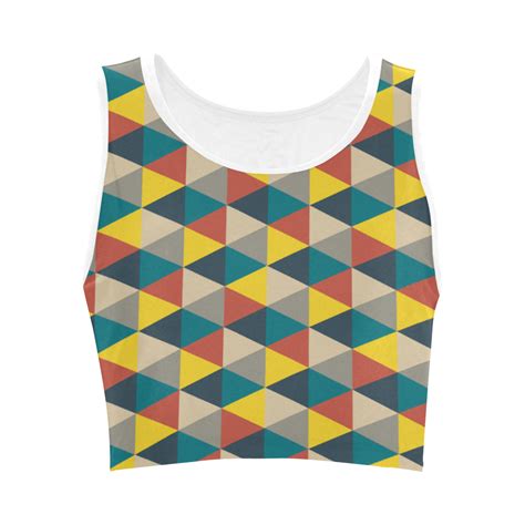 Colorful Geometric Design And Vector Womens Crop Top Model T42
