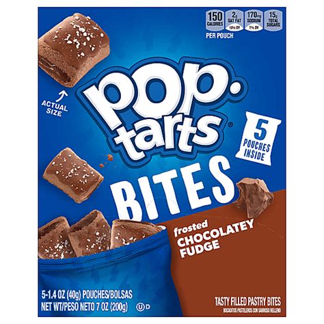 Pop Tarts Pastry Bites Tasty Filled Frosted Chocolatey Fudge 5 Ea