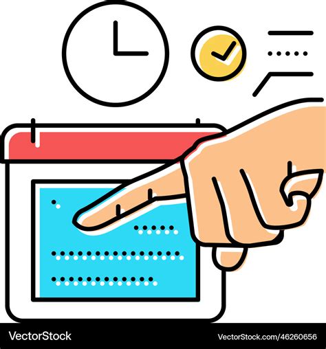 Assign Reasonable Deadlines Color Icon Royalty Free Vector