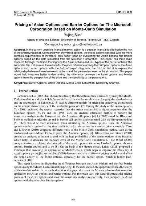 Pdf Pricing Of Asian Options And Barrier Options For The Microsoft