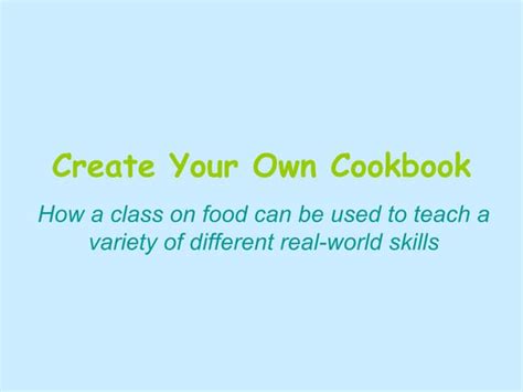 Cookbook Class Try 2 Ppt
