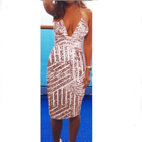 Fashion Striped Sequined Halter Dress We30806po On Luulla