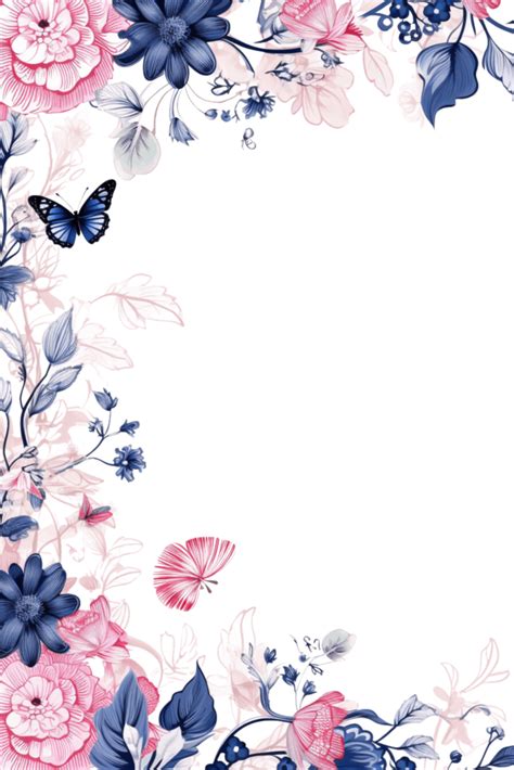 Pink Blue Page Borders PNG Images Free Design Palace