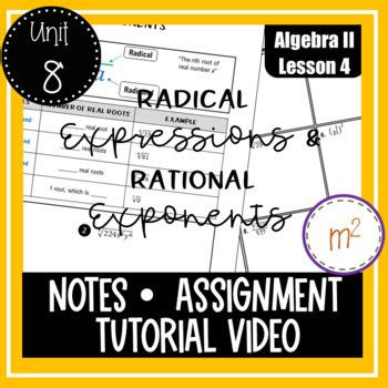 Radical Expressions And Rational Exponents Algebra 2 By Mandy S Math World
