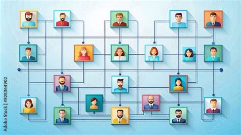 ilustrace colorful illustration of a company s organizational chart and hierarchical structure