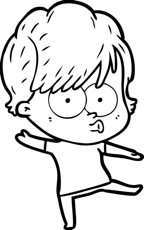 Vector Cartoon Girl 12477185 Vector Art At Vecteezy