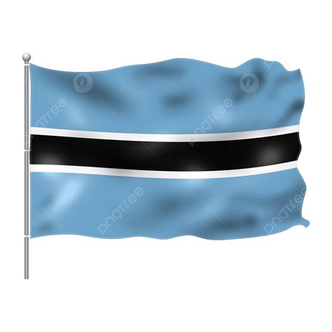 Botswana Flag Flying On Pole Botswana Flag Clipart PNG Transparent