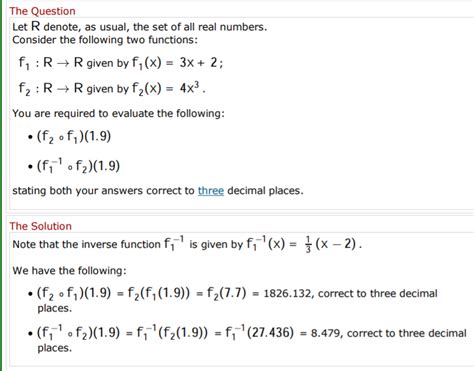 Having Trouble With Composite Functions Inverse Functions Have An Example Question From