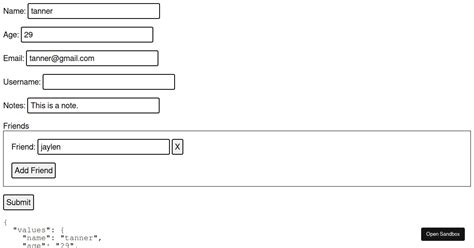 react form examples codesandbox