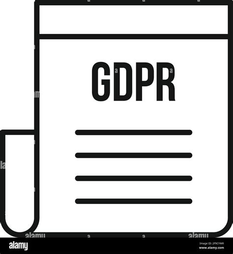 Gdpr Document Icon Outline Style Stock Vector Image And Art Alamy
