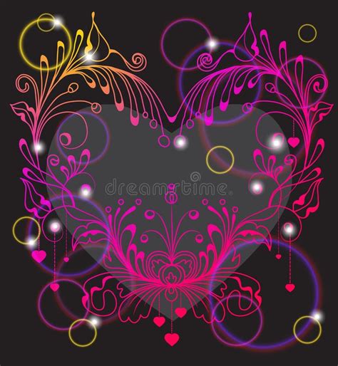 Floral Valentine Background With Heart Stock Vector Illustration Of