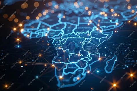 Digital Map Of Africa Network Connection Created With Generative Ai Premium Ai Generated Image
