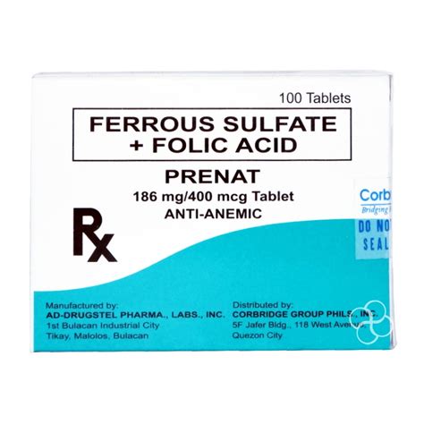 Prenat 186mg 400mcg Tab St Joseph Drug Online Store