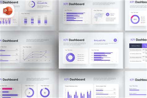 Simple Kpi Dashboard Powerpoint Template Gráfico Por Wealthwells