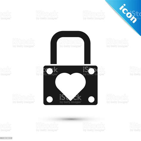 흰색 배경에 격리 된 검은 색 잠금 및 심장 아이콘입니다 잠긴 심장 기호와 열쇠 구멍 기호를 사랑합니다 발렌타인 데이 기호입니다 벡터 일러스트레이션 개념에 대한 스톡 벡터