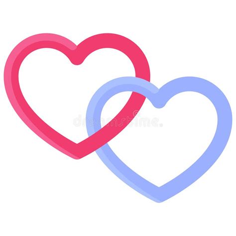 Linked Hearts Icon Love And Heart Vector Stock Vector Illustration