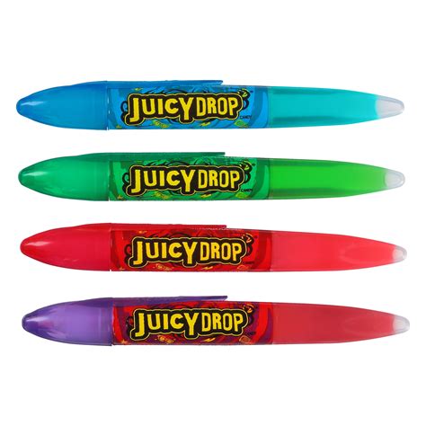 Juicy Drop Candy Assorted Fruity Flavors Sour Gel Candy 5 Oz Pen