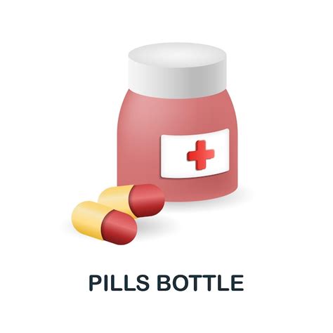알약 병 아이콘 의학 컬렉션에서 3d 그림 크리에이 티브 알 약 병 3d 아이콘 웹 디자인 템플릿 Infographics 등 프리미엄 벡터