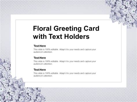 floral greeting card with text holders ppt powerpoint presentation ideas