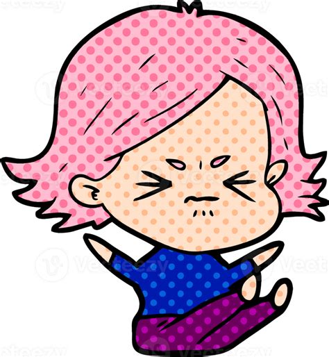 Cartoon Angry Girl 44287390 Png