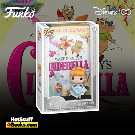 New Disney 100th Cinderella W Jaq Funko Pop Movie Poster