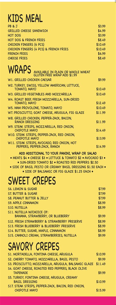 Rockway Menu Panino Rustico