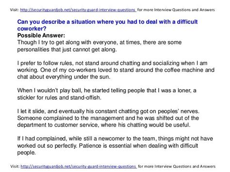 Security Guard Interview Questions And Answers